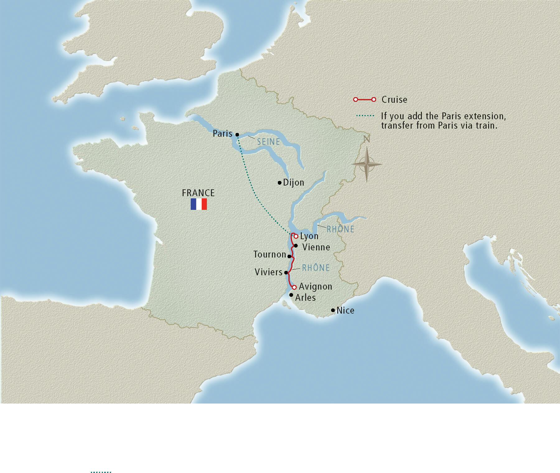 Rhone River Cruise Map