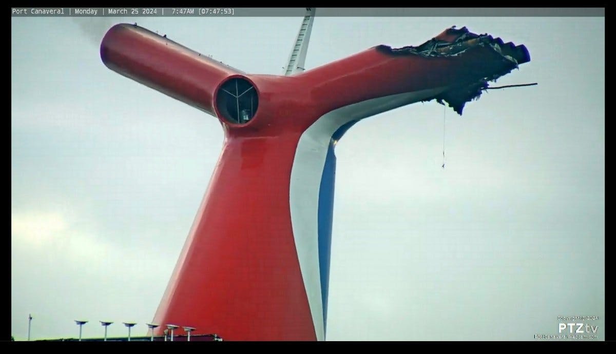 Carnival Freedom has Second Funnel Fire