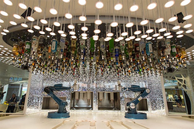 Robot Bartenders at the Bionic Bar on Royal Caribbean