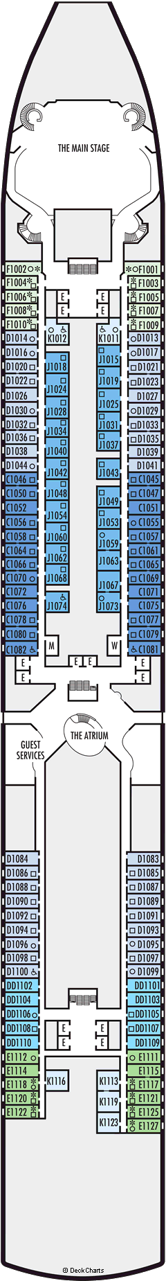 Holland America Westerdam Deck Plans: Ship Layout, Staterooms & Map ...