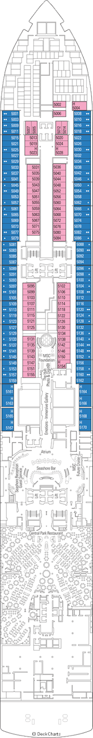 Msc Seashore Deck Plans Ship Layout Staterooms And Map Cruise Critic