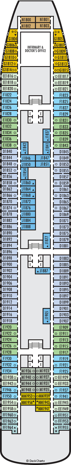 Holland America Zaandam Deck Plans: Ship Layout, Staterooms & Map ...