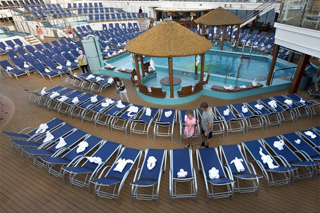 Pictures of Cruise Ship Deck Chair Hogs Behaving Badly