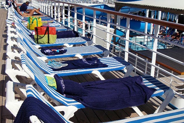 Pictures of Cruise Ship Deck Chair Hogs Behaving Badly