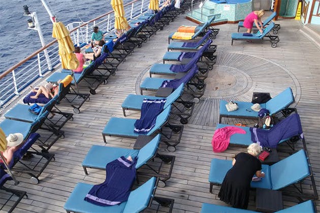 Pictures of Cruise Ship Deck Chair Hogs Behaving Badly