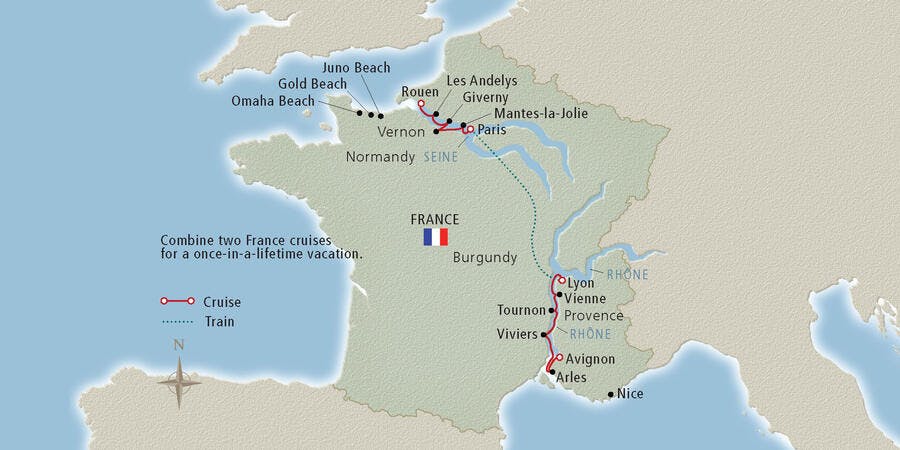 Rhone River Cruise Map