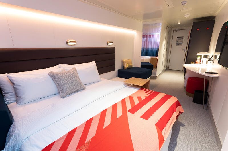 The Sea Terrace Cabin on Virgin Voyages Scarlet Lady Cruise Ship ...