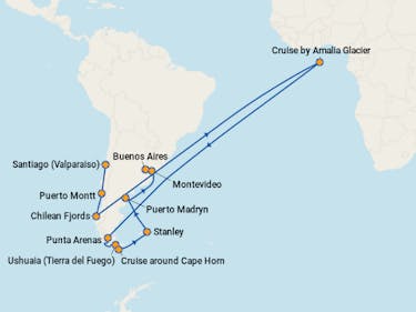 Viking Jupiter Cruise Itinerary to South America on December 21, 2027