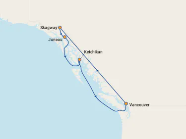 Disney Wonder Cruise Itinerary to Alaska on June 15, 2026