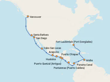 Best Panama Canal & Central America Cruises to Vancouver 2026-2028