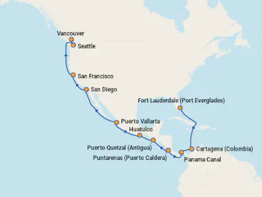 Best Panama Canal & Central America Cruises to San Francisco 2026-2028