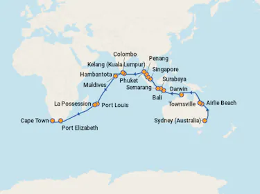 Holland America Volendam Cruise Itinerary to Around World on February ...