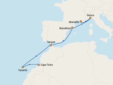 Best Cruises from Cape Town to Barcelona 2025-2027