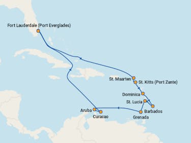 Island Princess Cruise Itinerary to Southern Caribbean on November 29, 2027