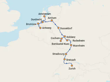 Scenic Amber Cruise Itinerary to Europe on March 23, 2026
