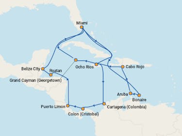 MSC Poesia Cruise Itinerary to Western Caribbean on November 11, 2027