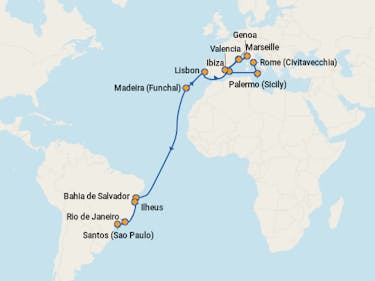 MSC Musica Cruise Itinerary to Western Mediterranean on October 31, 2027